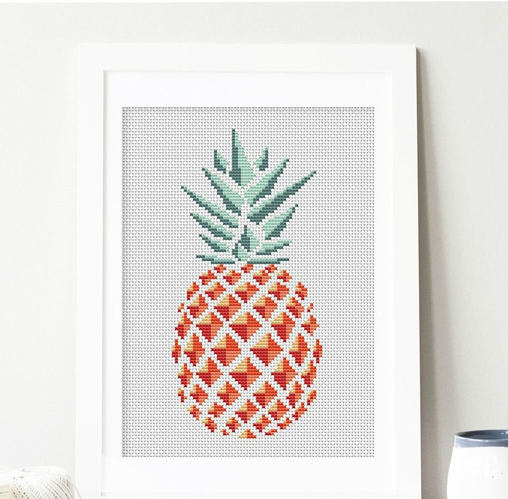 Geometric Pineapple Cross Stitch Pattern Modern Cross Stitch | Etsy