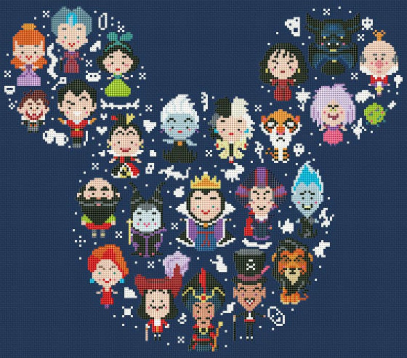 Mini Villains Cross Stitch Pattern Villains Mini Pixel - Etsy
