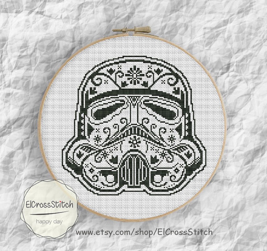 Storm Troper Cross Stitch Pattern, Star, Storm Trooper Sugar Skull ...