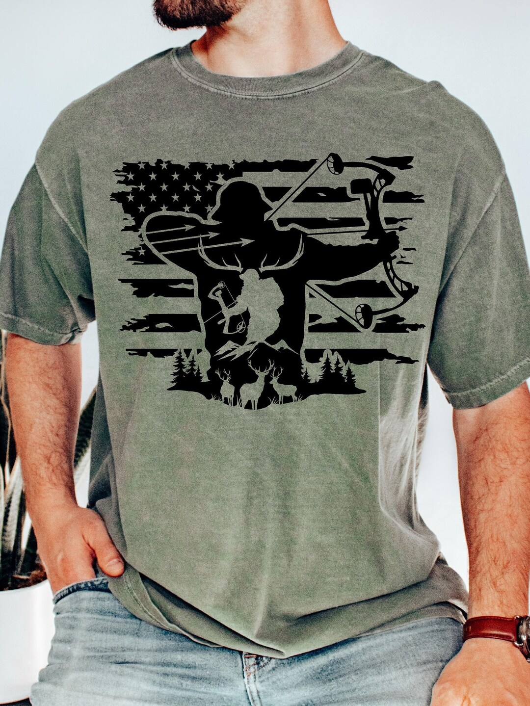 Bow Hunting T-shirt, Deer Hunter Gift, Outdoorsman Shirt - Etsy