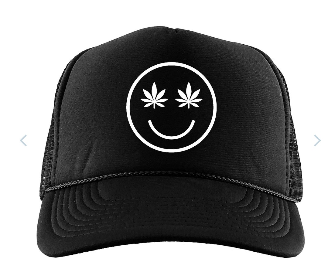 Smiley Trucker Hat-marijuana Trucker Hat-420 Hat-cannabis Trucker Hat ...