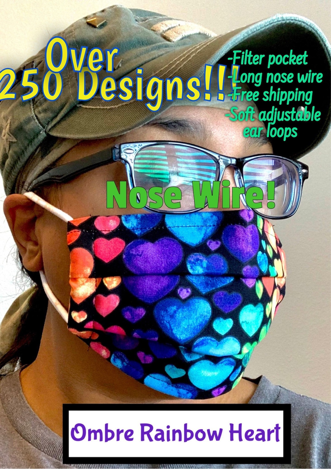 High Quality Face Mask, Adjustable Soft Ear Loop, 3 Layer, Nose Wire ...