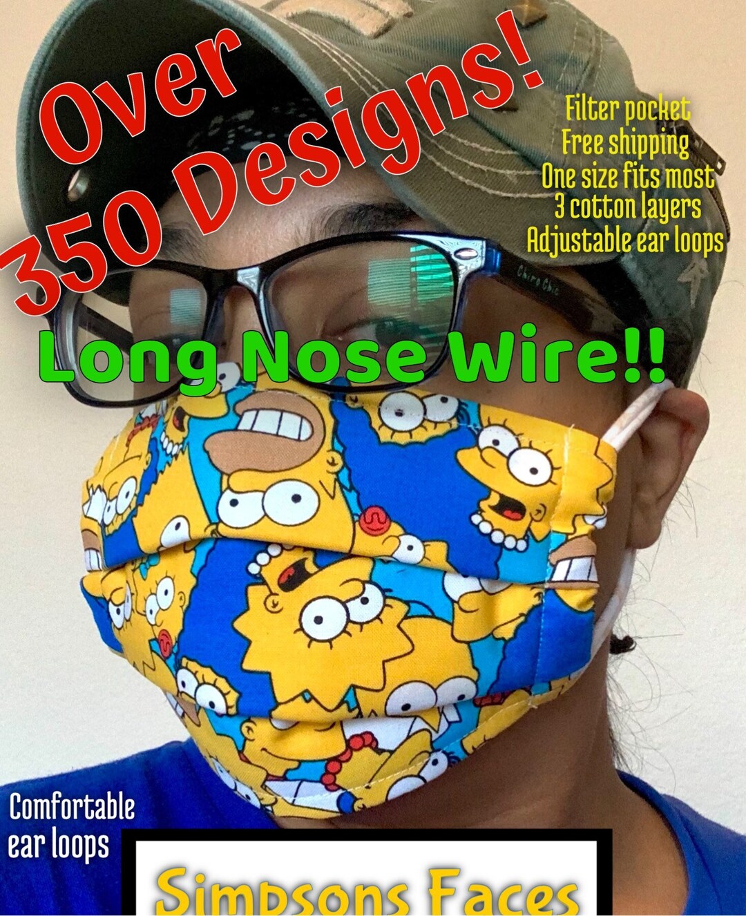 High Quality Face Mask, Adjustable Soft Ear Loop, 3 Layer, Nose Wire ...