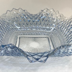Vintage Blue Glass, Ruffled Edge Candy Dish - Etsy
