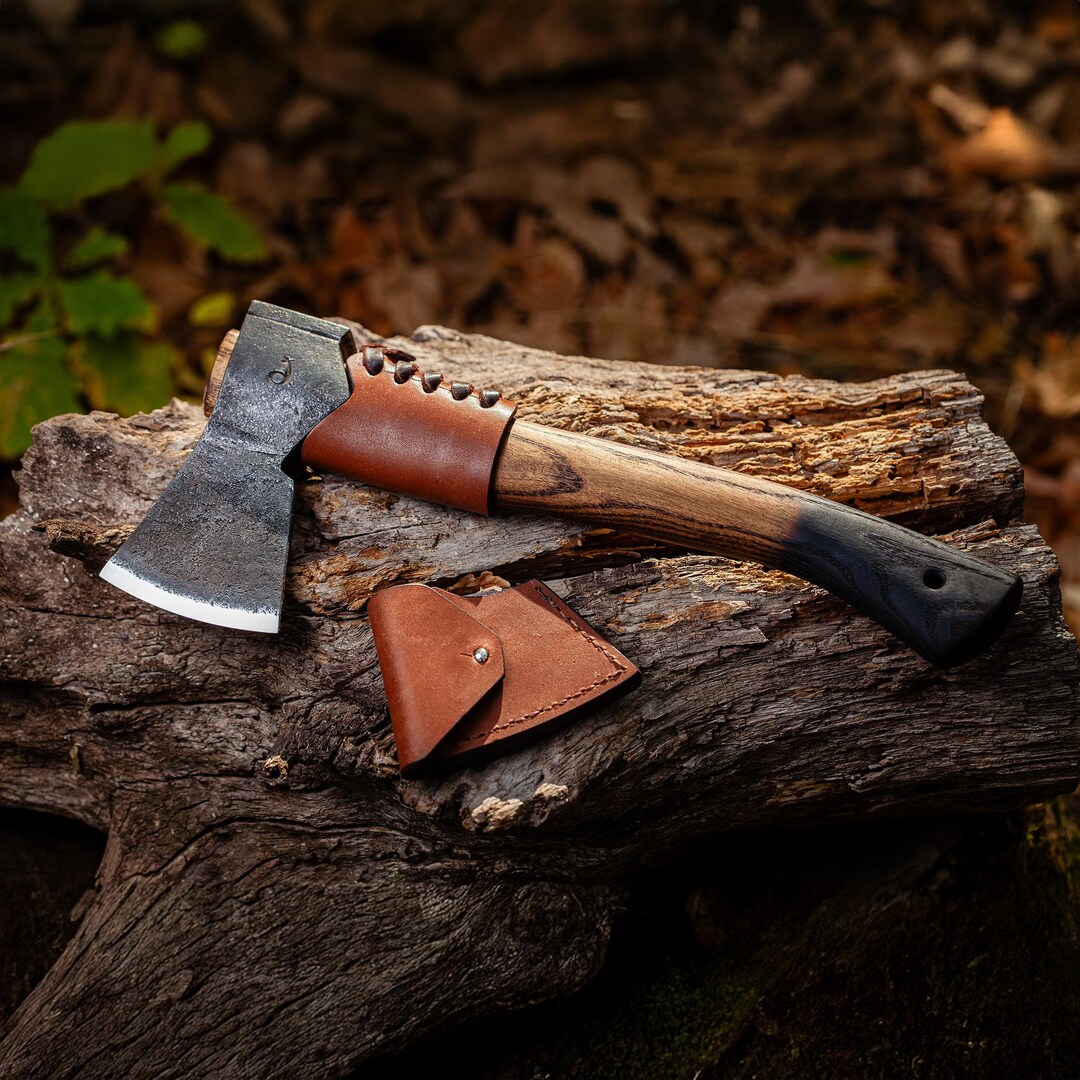Small Camping Axe Hatchet With Short Ash Handle for Bushcraft, Hiking ...