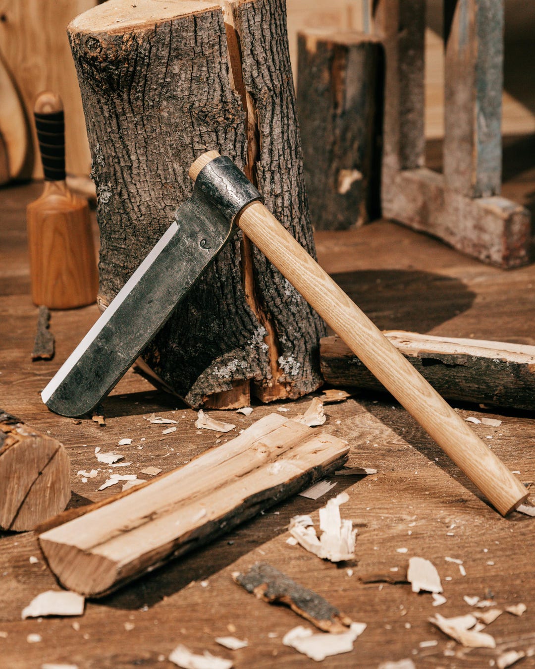 Hand-forged Splitting Froe: Ash Handle, Leather Case - Etsy