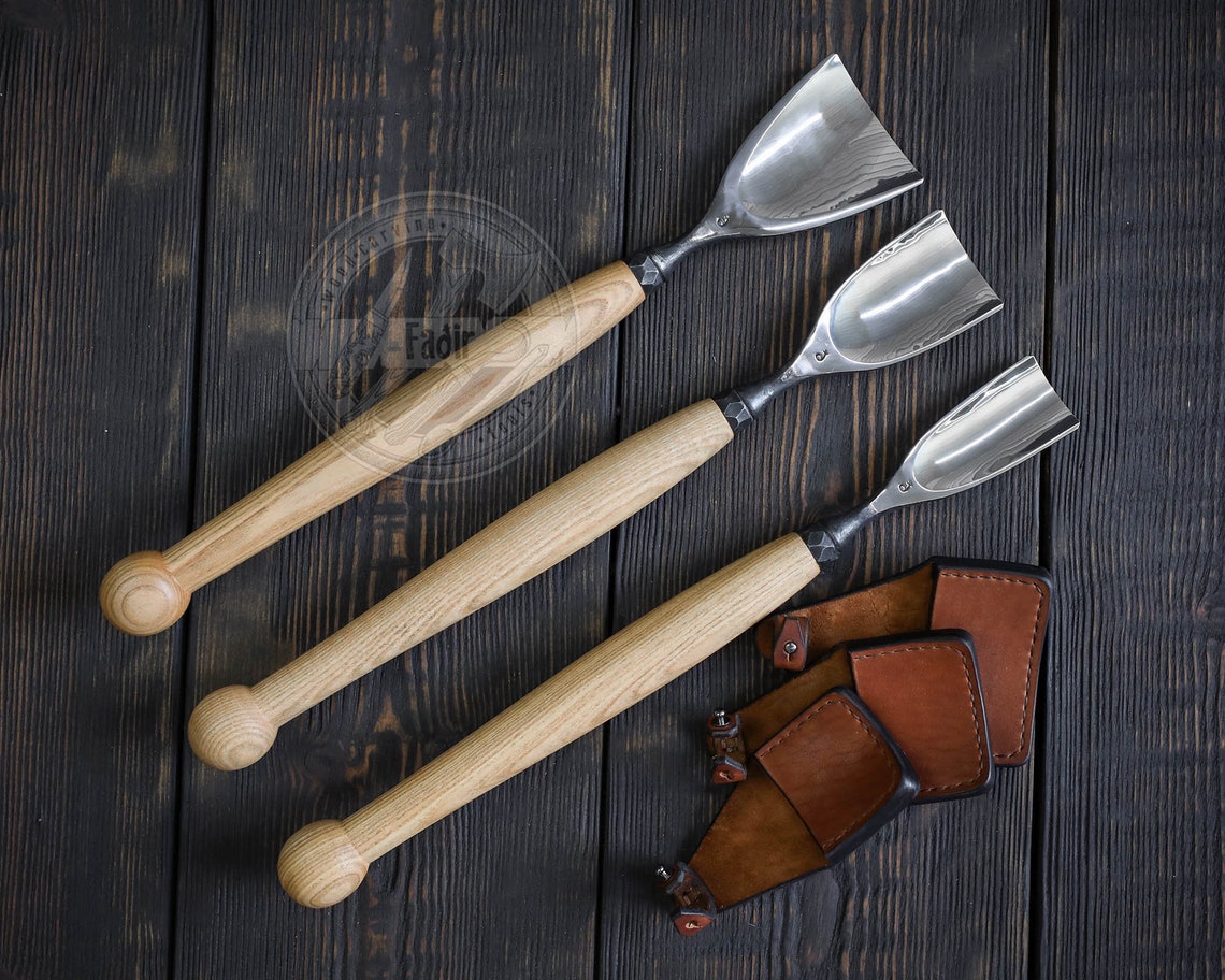 Set of Three Timber Framing Gouges of 40 55 75 Mm - Etsy