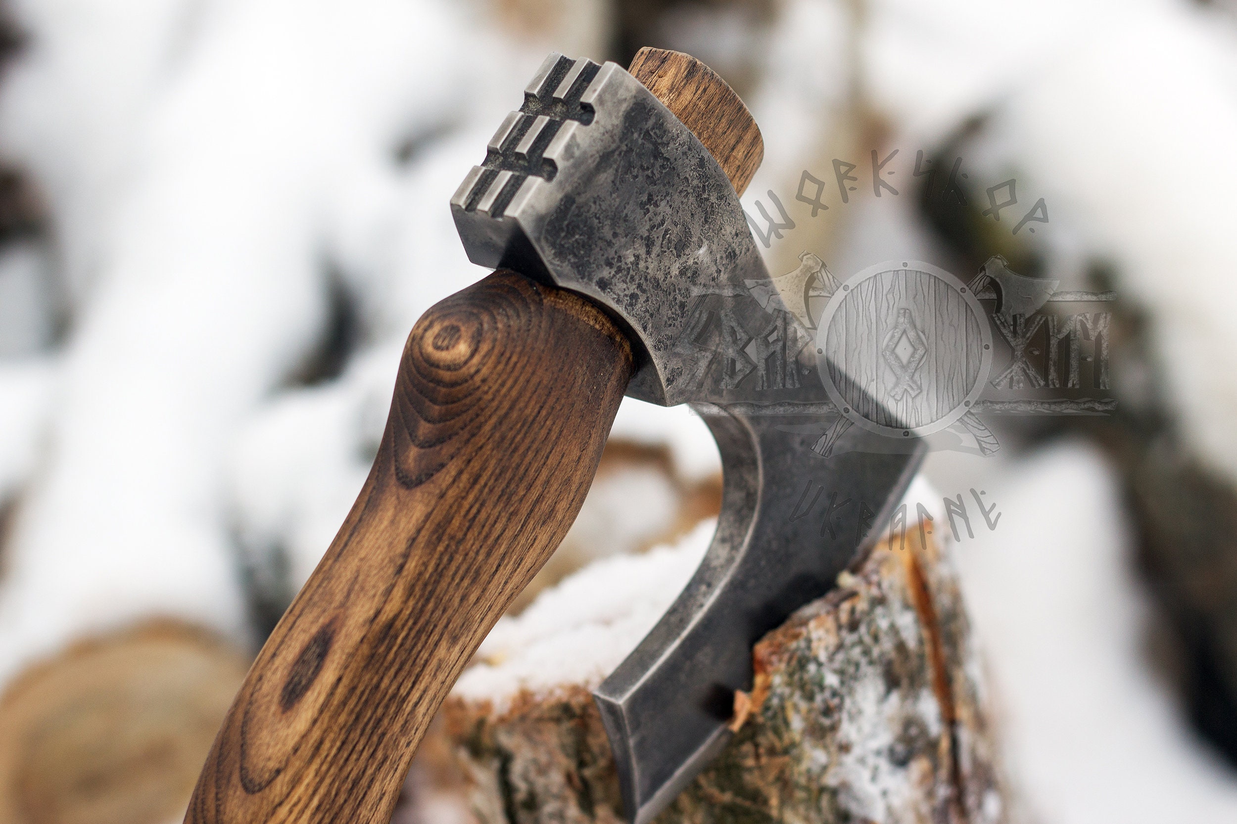 Bearded Axe with Short Handle Viking Axe Scandinavian Axe | Etsy