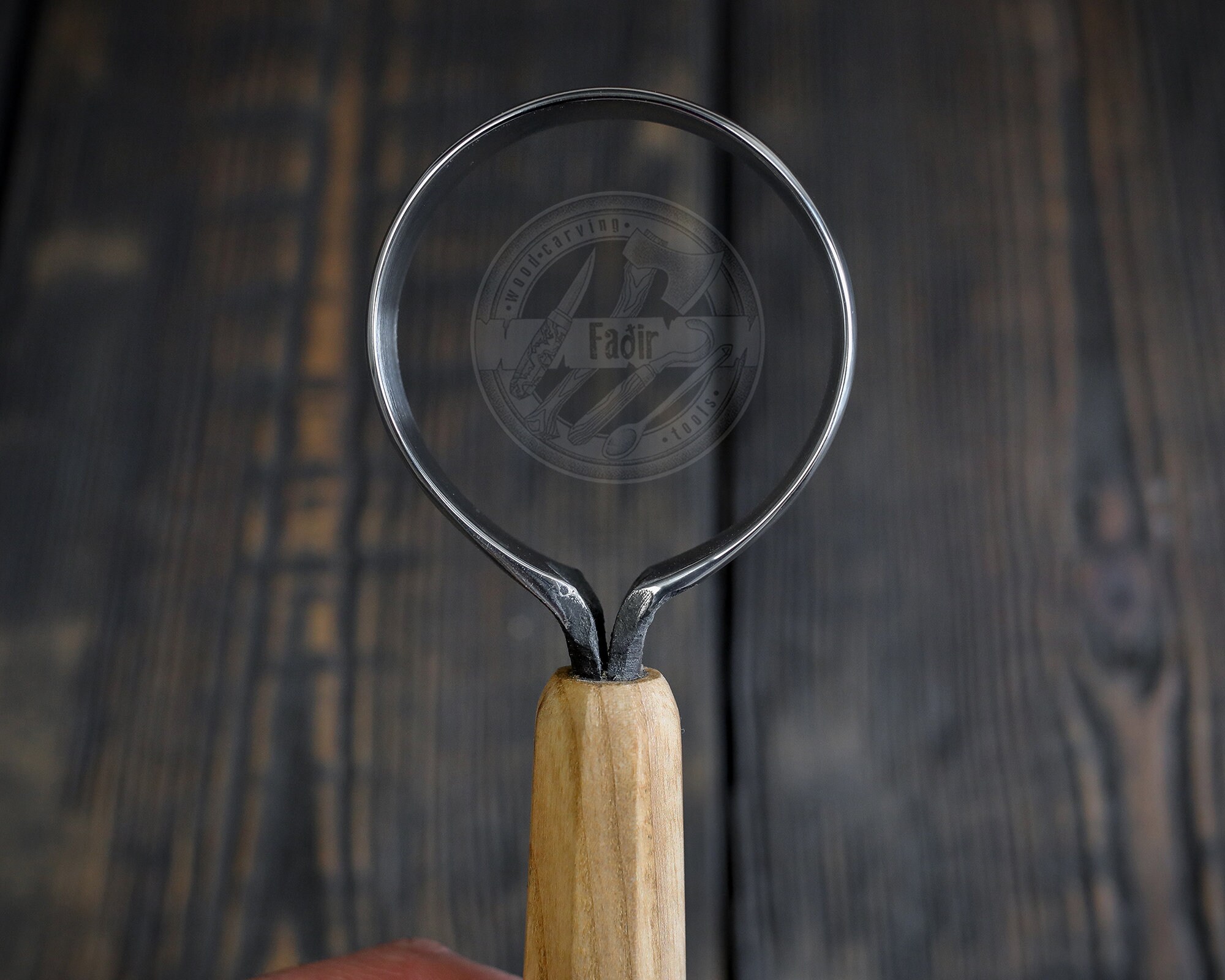 Big Circular Hook Knife with Long octagonal Handle carving | Etsy
