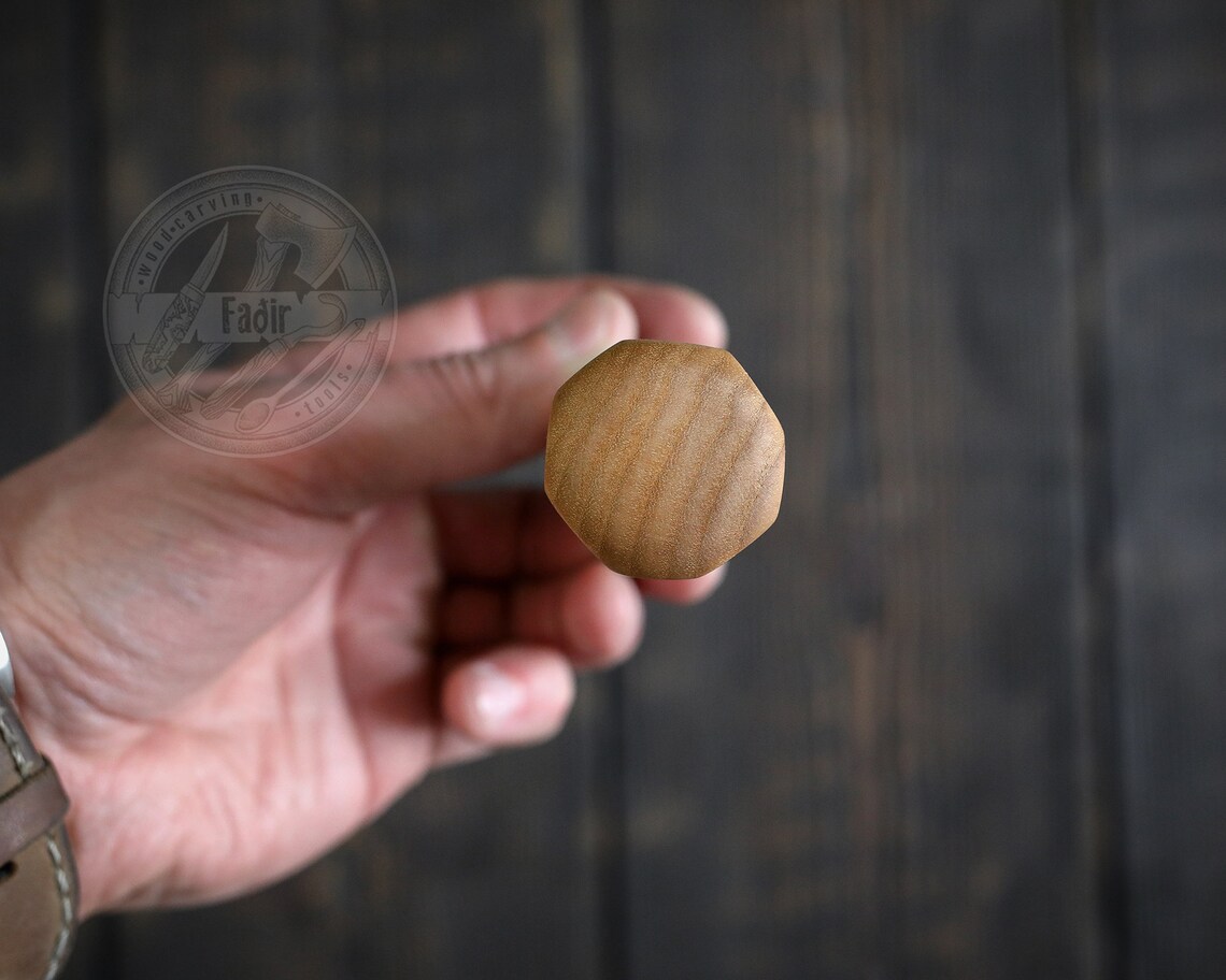 Big Circular Hook Knife with Long octagonal Handle carving | Etsy