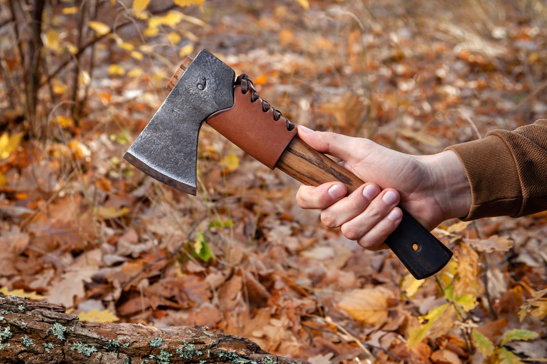 Scandinavian Small Viking Axe for Hiking and Bushcraft Hand Forged From ...