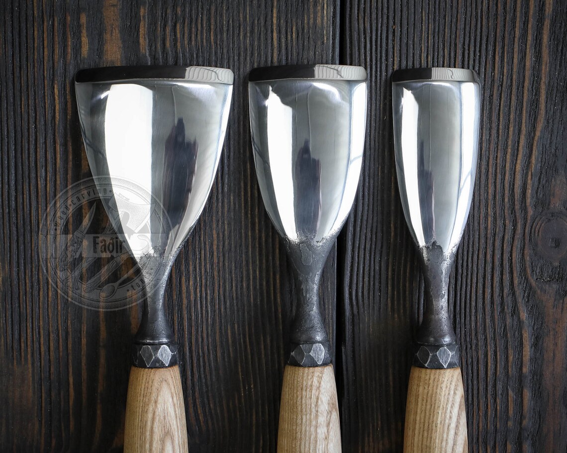 Set of Three Timber Framing Gouges of 40 55 75 Mm - Etsy
