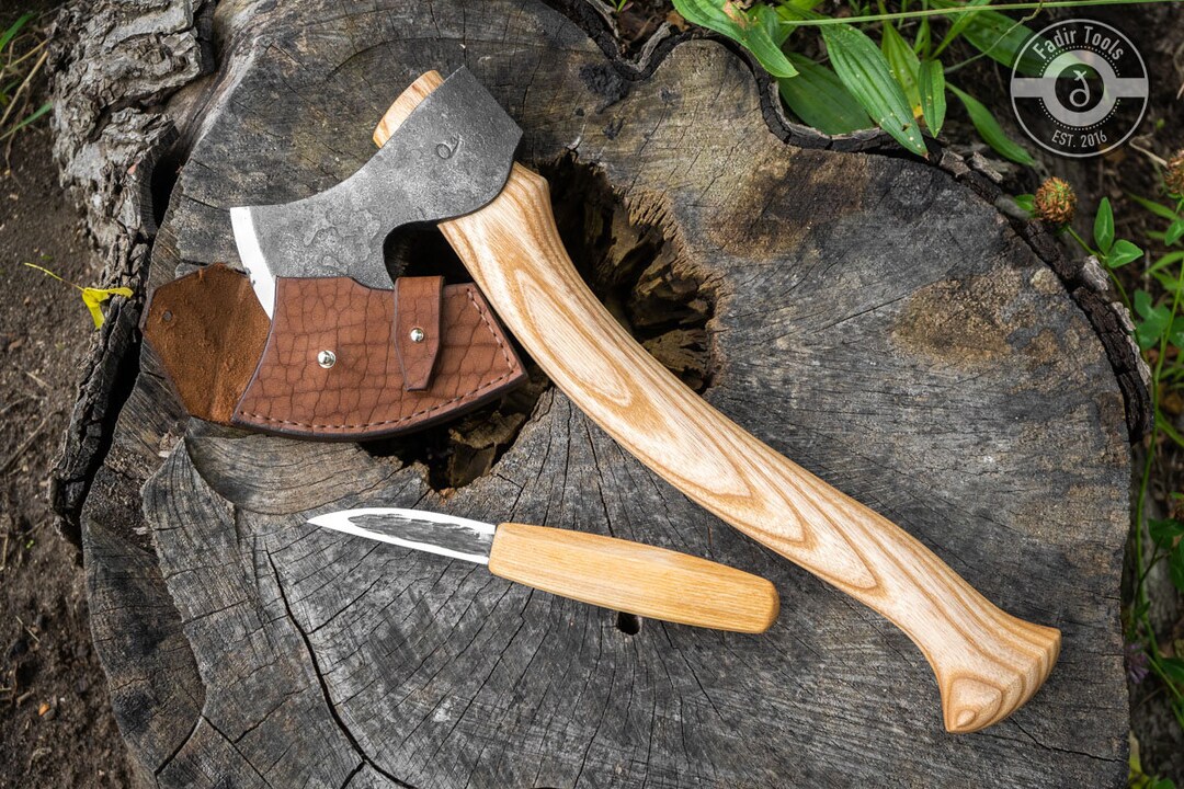 Hand Forged Wood Carving Set - Small Carving Axe, Carving Knife, C - Etsy