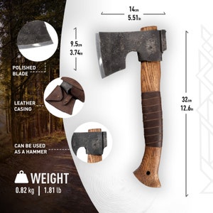 Small Bearded Finnish Axe With Short Handle and Leather, Scandinavian Axe, Bearded Axe - Etsy