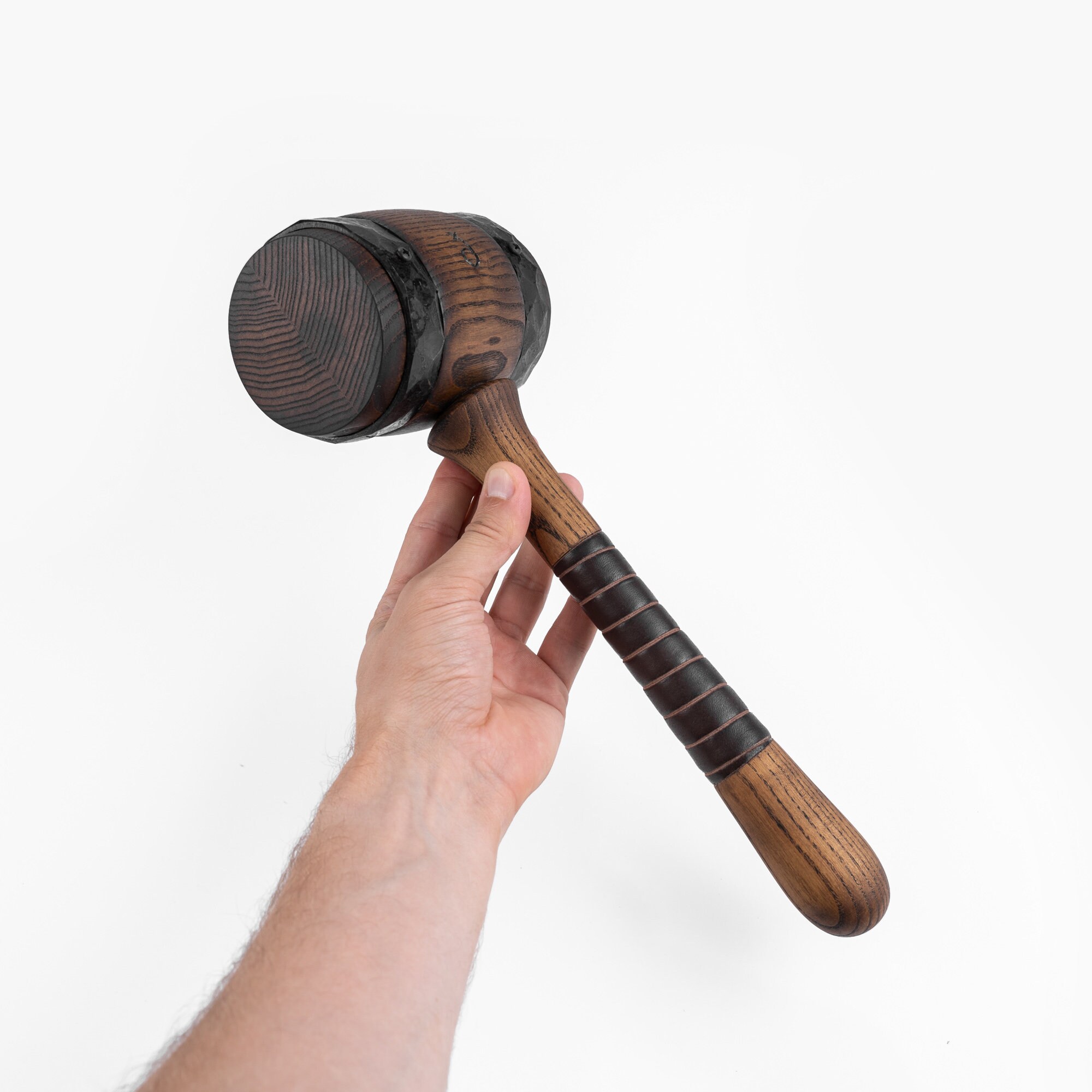 Big Round Wooden Mallet With Metal Rings - Etsy