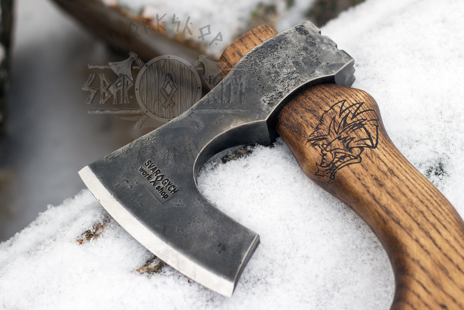 Bearded Axe with Short Handle Viking Axe Scandinavian Axe | Etsy