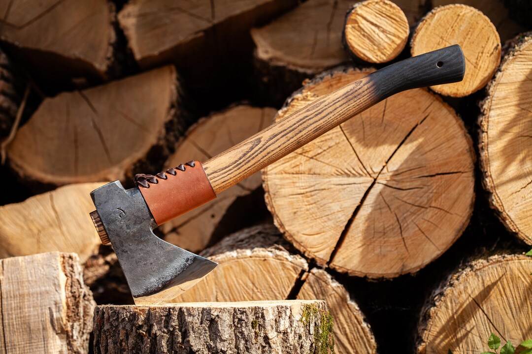 Hand Forged Bushcraft Hatchet With Hammer and Long Ashtree Handle - Etsy