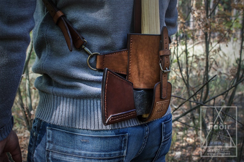 Open Leather Backpack Case For Axe Handmade Etsy