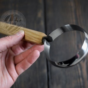 Big Circular Hook Knife with Long octagonal Handle carving | Etsy