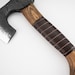 Small Bearded Axe With Short Handle and Leather Wrapping, Viking Axe ...