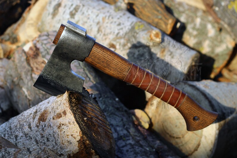 Small Bearded Finnish Axe With Short Handle and Leather | Etsy