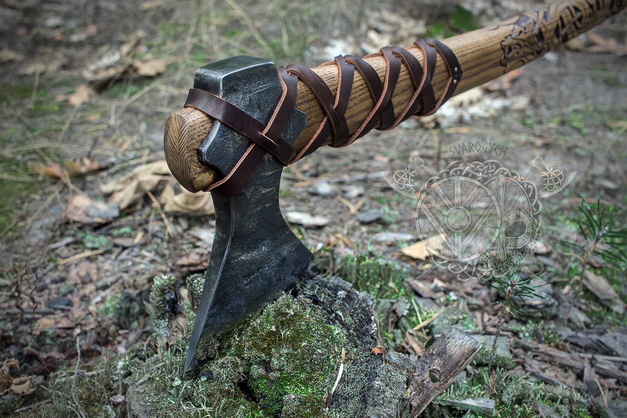 Wikinger-Axt mit langen Schaft Lederverpackung und Wikinger | Etsy