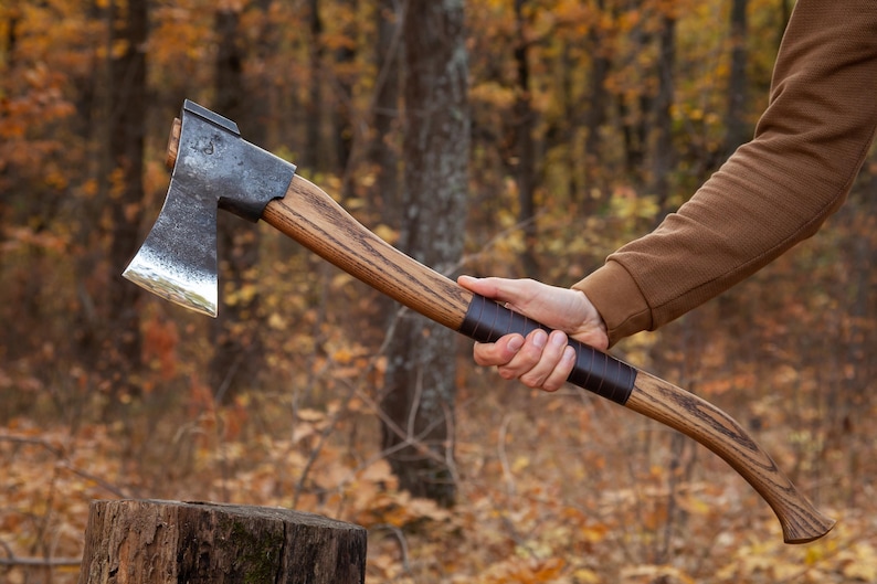 Hand-forged Finnish Forest Axe: Camping Bushcraft Axe With Ash Handle ...