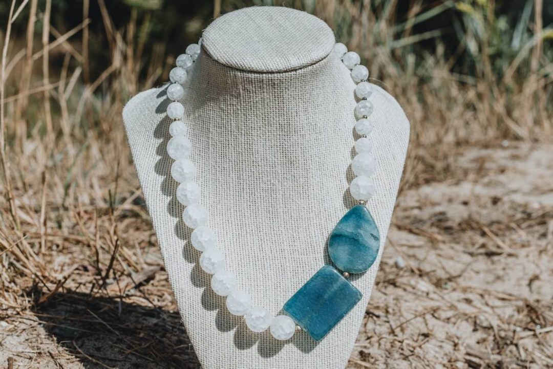 Statement Necklace/statement Jewelry/beach Jewelry/semi-precious Stones ...