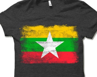 Proud Burmese Flag of Myanmar T-shirt - Etsy