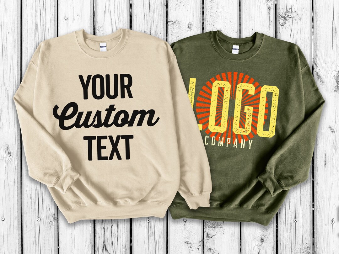 Personalized Text Sweatshirt, Custom Business Logo Sweatshirt for Women ...