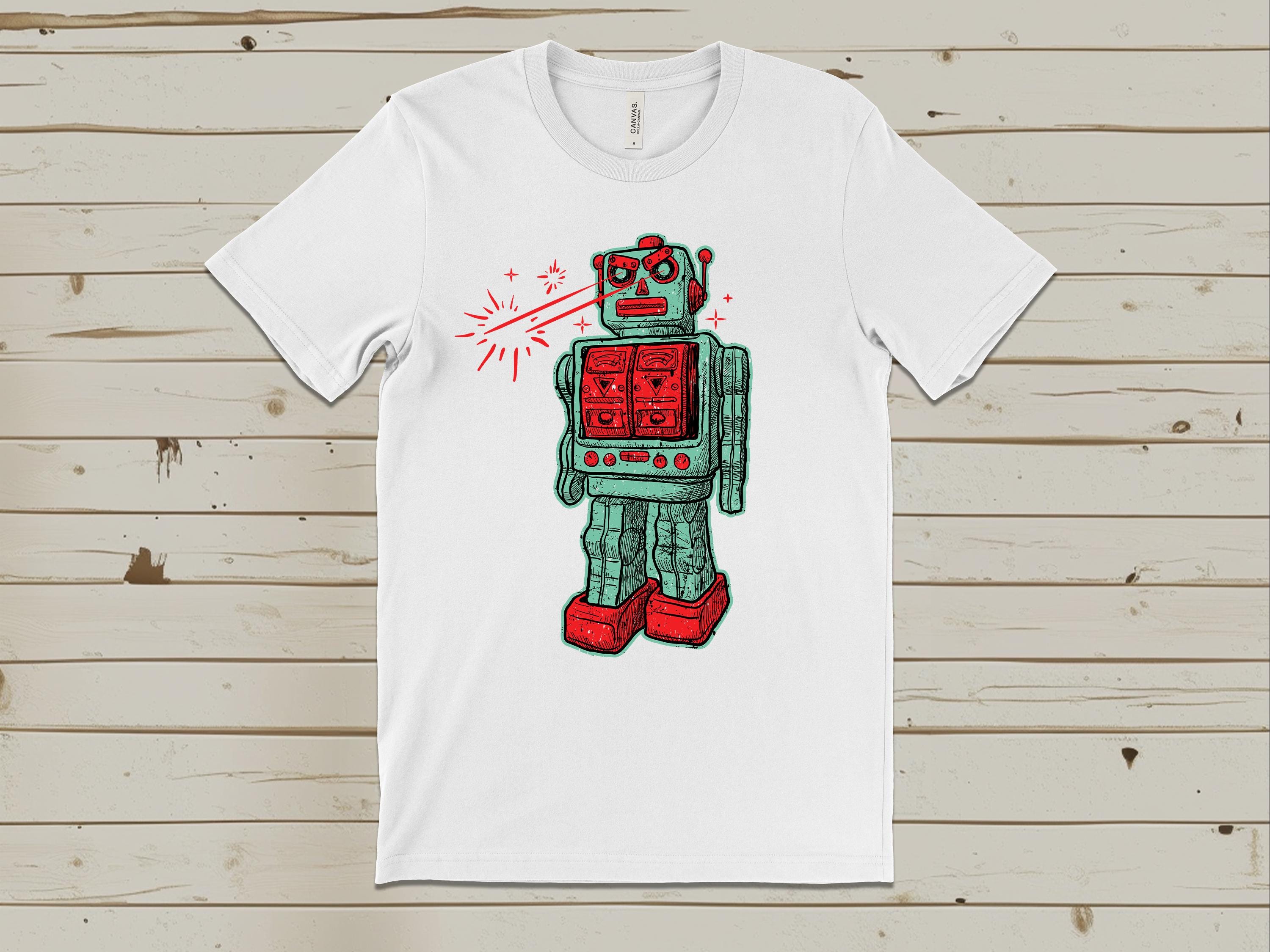 Evil Robot T Shirt, Retro Robot Graphic Tee, Vintage Sci-fi Shirt ...