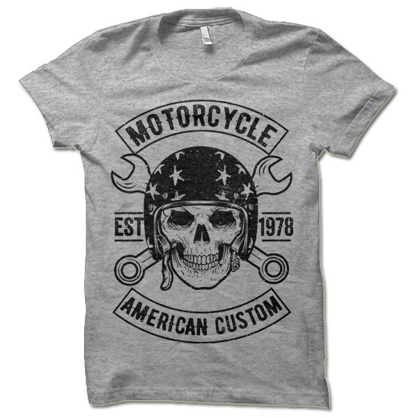 American Custom Motorcycle T-shirt. Cool & Funny Biker | Etsy