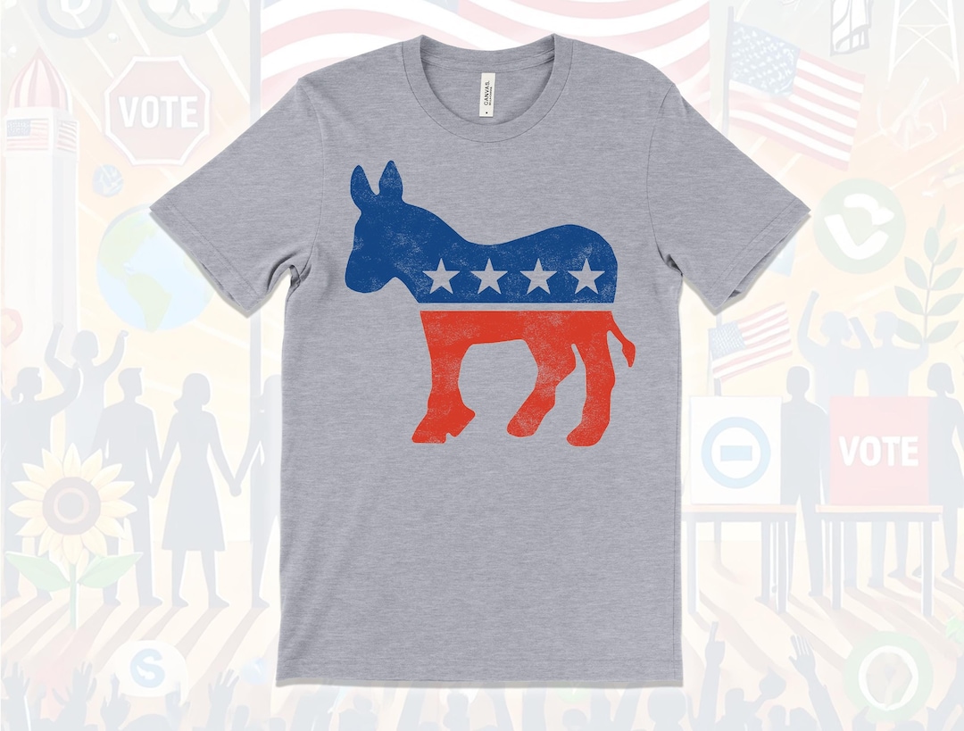 Retro Democrat Shirt, Democrat Donkey T Shirt, Political T-shirt ...