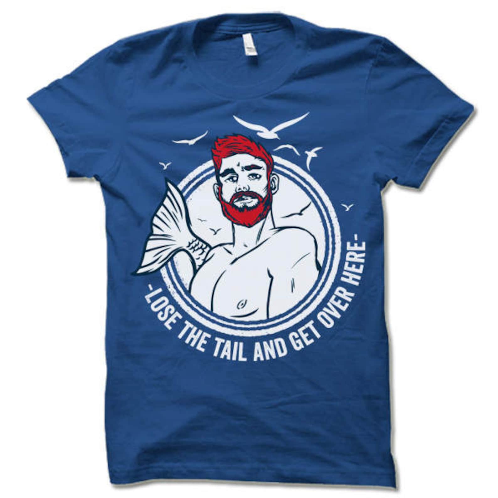 Merman T Shirt. Funny Mermaid Parody Shirt for Men and Women. | Etsy