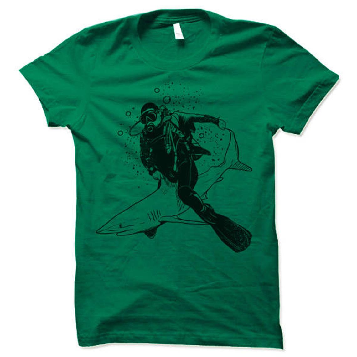 Scuba Diver T Shirt. Diver Gift. Shark Shirt. Scuba Diving Tee - Etsy