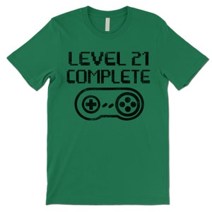 Funny Gamer 21st Birthday Shirt. Level 21 Complete Gamer Birthday T ...