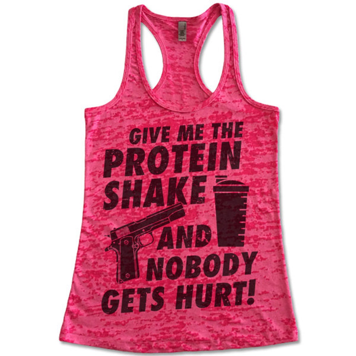 Funny Workout Tank. Give Me The Protein Shake and Nobody Gets | Etsy