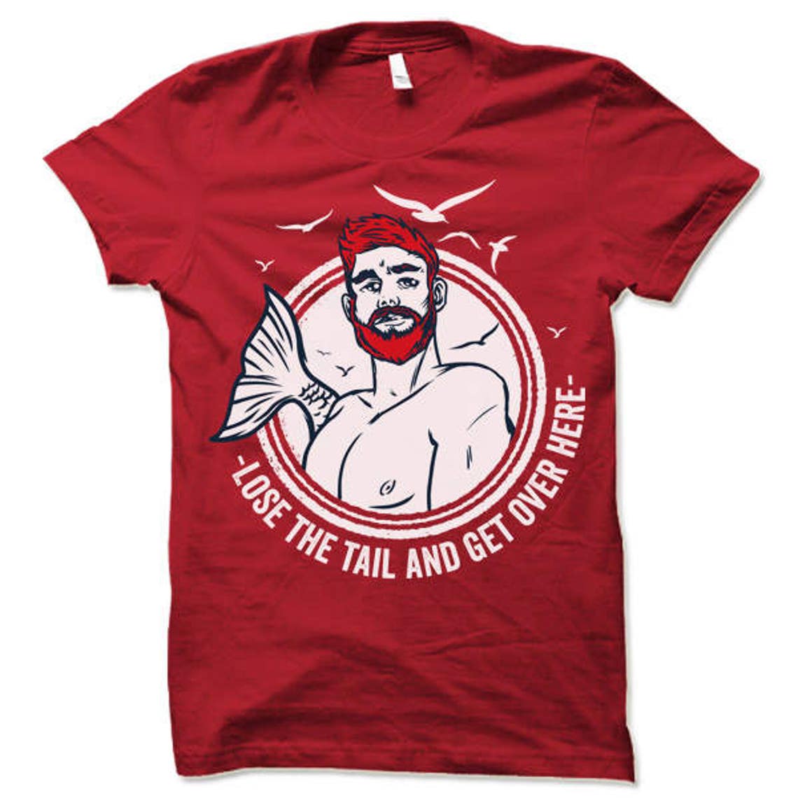 Merman T Shirt. Funny Mermaid Parody Shirt for Men and Women. | Etsy