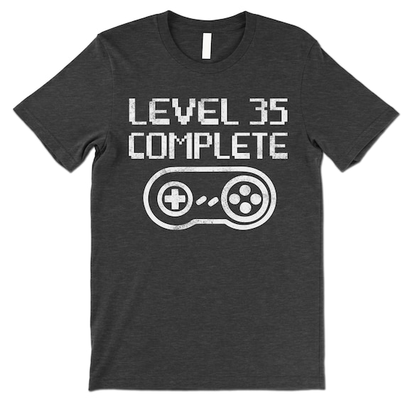 Funny Gamer 35th Birthday Shirt. Level 35 Complete Gamer | Etsy