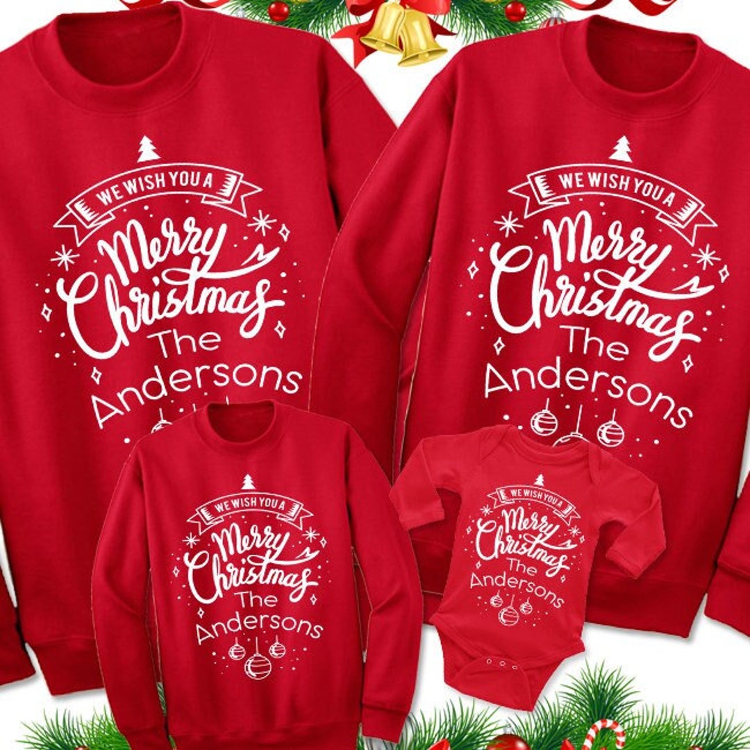 Custom Family Christmas Sweatshirt, Personalized Custom Sweater ...