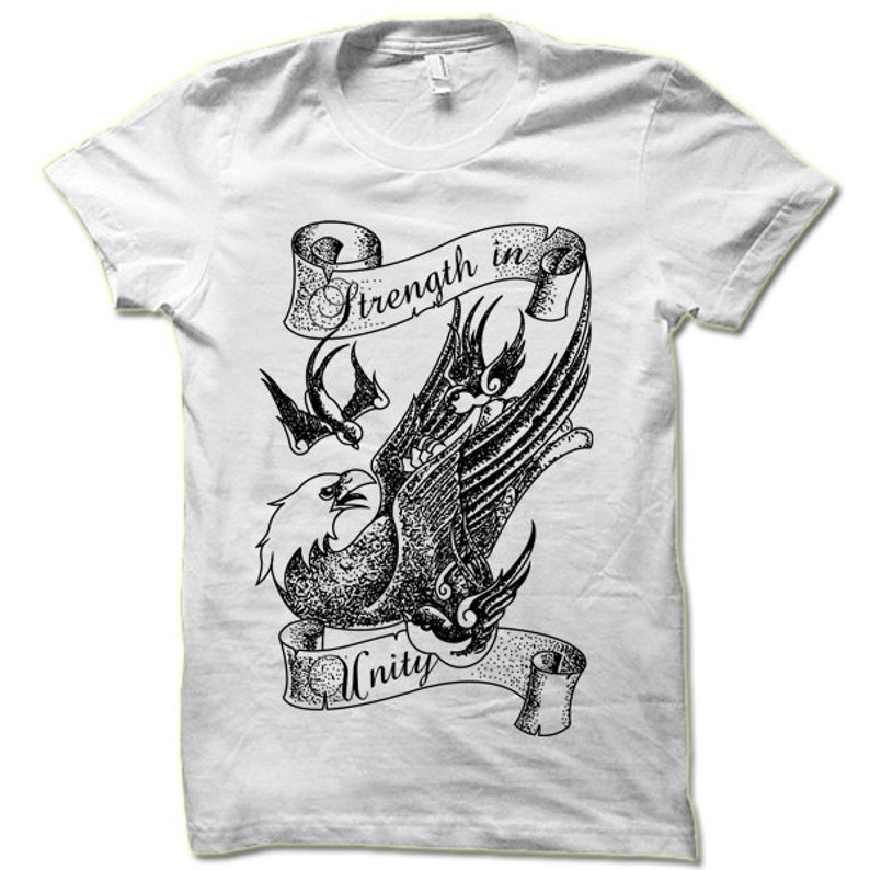 Strength in Unity Shirt. Cool Eagle T-shirt. Tattoo Style Tee - Etsy