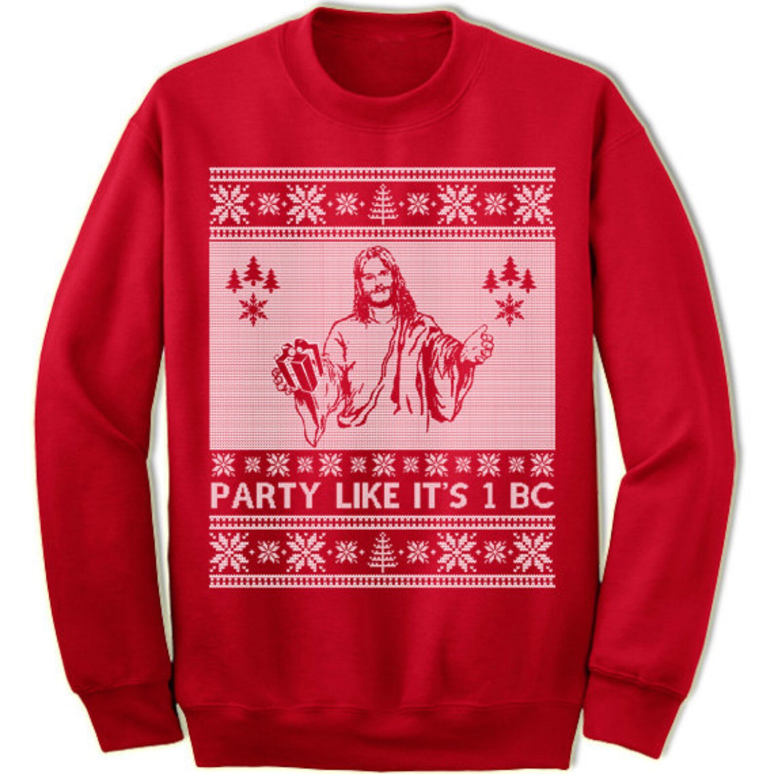 Jesus Christmas Sweater Sweatshirt Party Like Its 1bc Etsy
