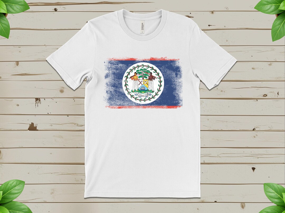 Belize Flag T-shirt, Belizean Coat of Arms Graphic Tee, Unisex Country ...