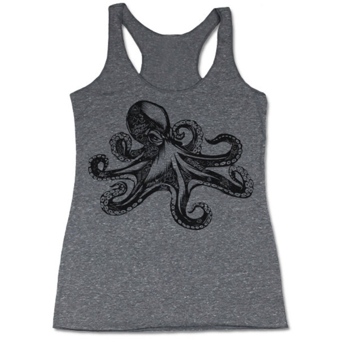 Badass Octopus Tank Top. Tattooed Octopus Racerback Tank. - Etsy