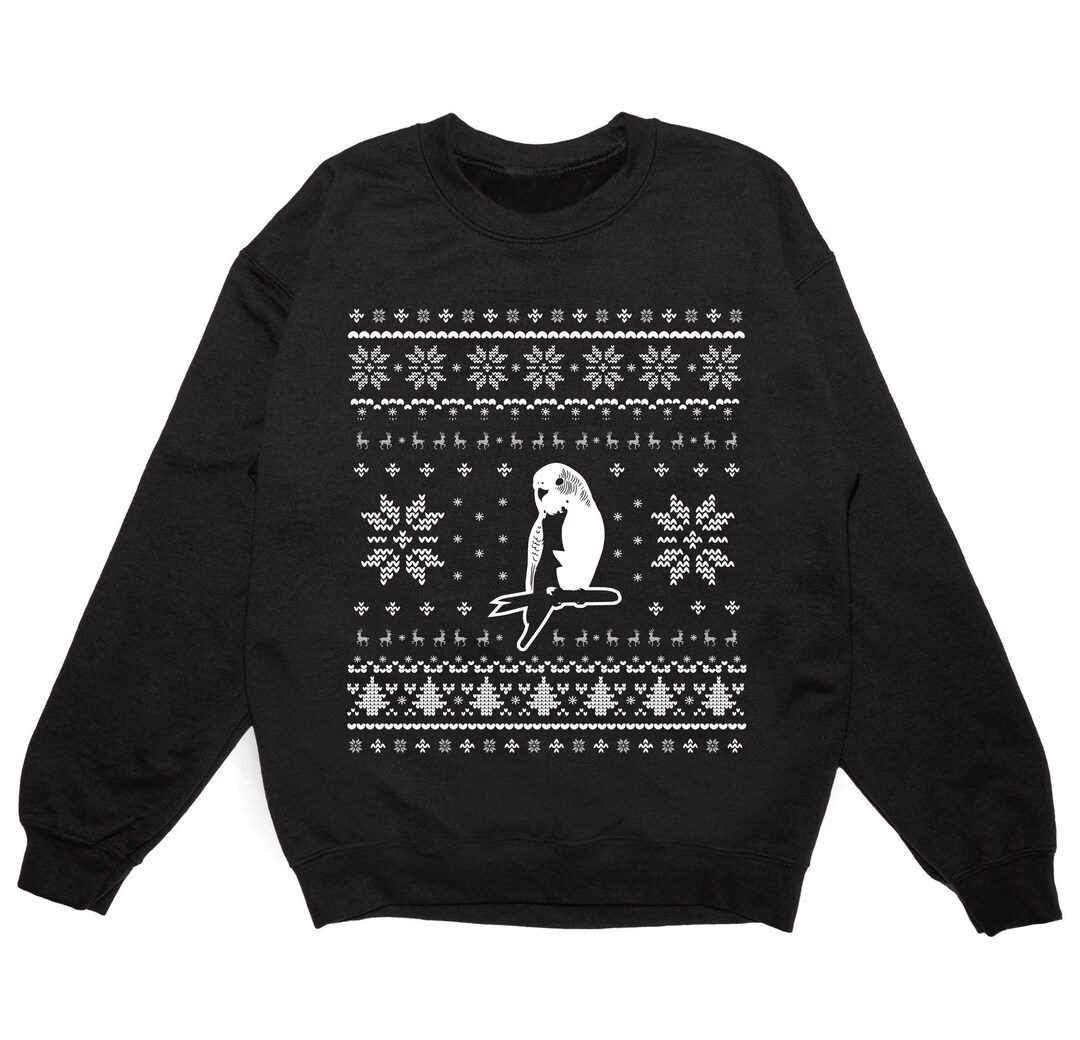 Parakeet Budgie Christmas Sweatshirt, Parakeet Ugly Xmas Sweater, Bird ...