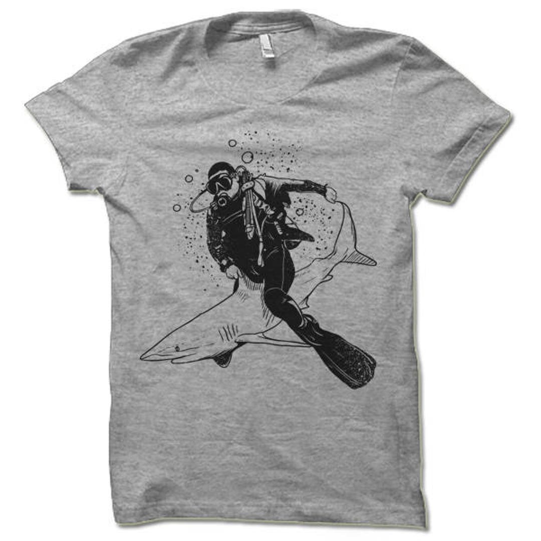 Scuba Diver T Shirt. Diver Gift. Shark Shirt. Scuba Diving Tee Shirt ...