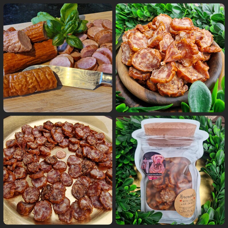 Beef & Pork Sausage Coins 150g Dehydrated Dog High Value Treats Crunchy ...