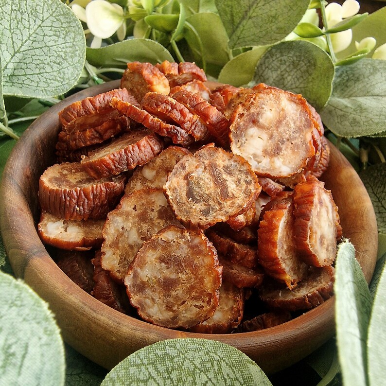 Beef & Pork Sausage Coins 150g Dehydrated Dog High Value Treats Crunchy ...