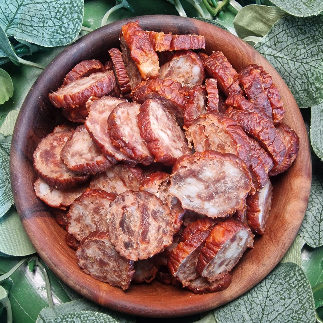 Beef & Pork Sausage Coins 150g Dehydrated Dog High Value Treats Crunchy ...