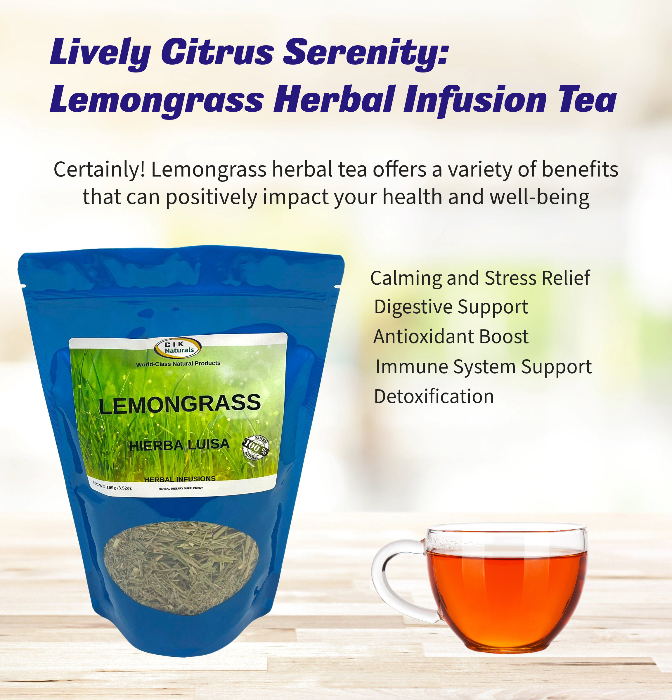 Lemongrass Tea Hierba Luisa Herbal Infusion Value Zip Lock (100g) - Etsy